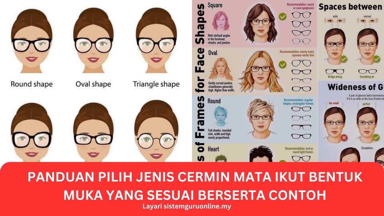 Panduan Pilih Jenis Cermin Mata Ikut Bentuk Muka Yang Sesuai Berserta ...