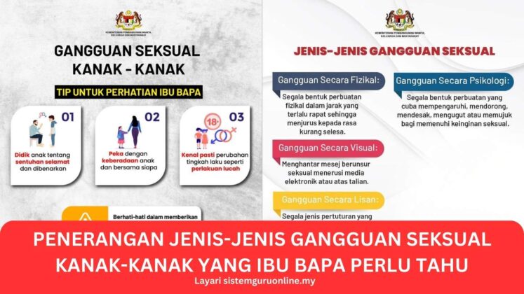 Penerangan Jenis-Jenis Gangguan Seksual Kanak-Kanak Yang Ibu Bapa Perlu Tahu