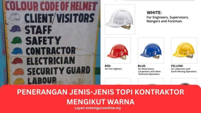 Penerangan Jenis-Jenis Topi Kontraktor Mengikut Warna