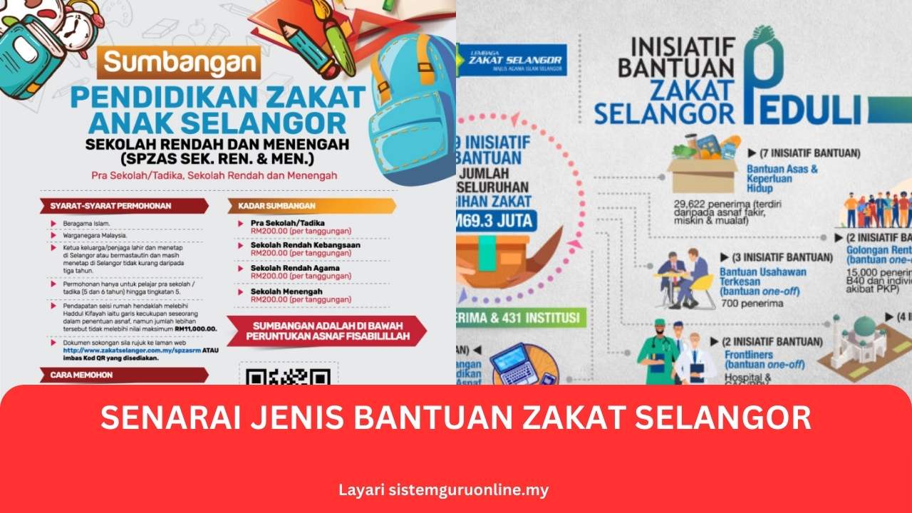 Senarai Jenis Bantuan Zakat Selangor