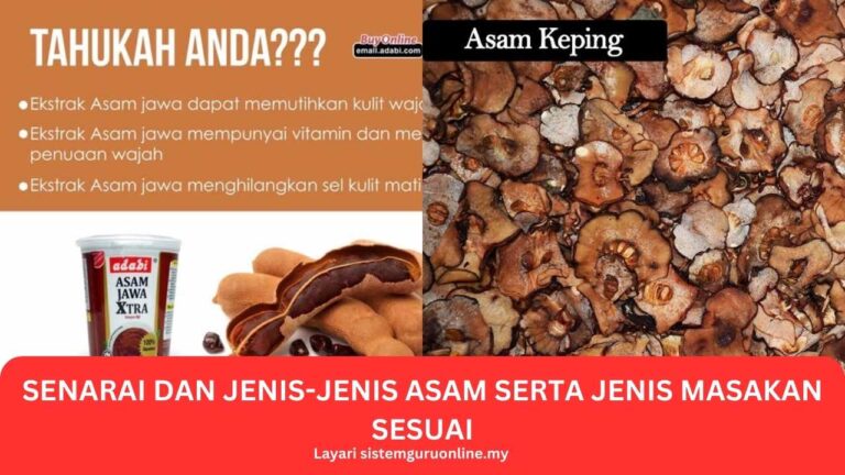 Senarai Dan Jenis-Jenis Asam Serta Jenis Masakan Sesuai