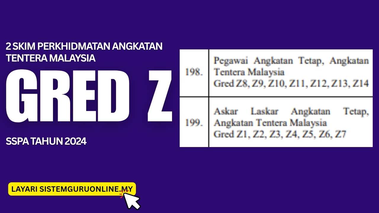 2 Skim Perkhidmatan Tentera Gred Z SSPA Tahun 2024